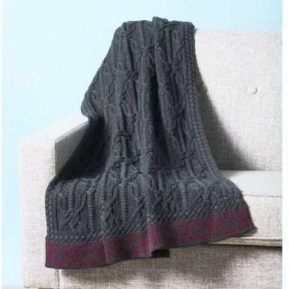 Aran Mor | Bedding | Aran Mor 0 Merino Wool Cable Knit Throw Blanket 40 ...